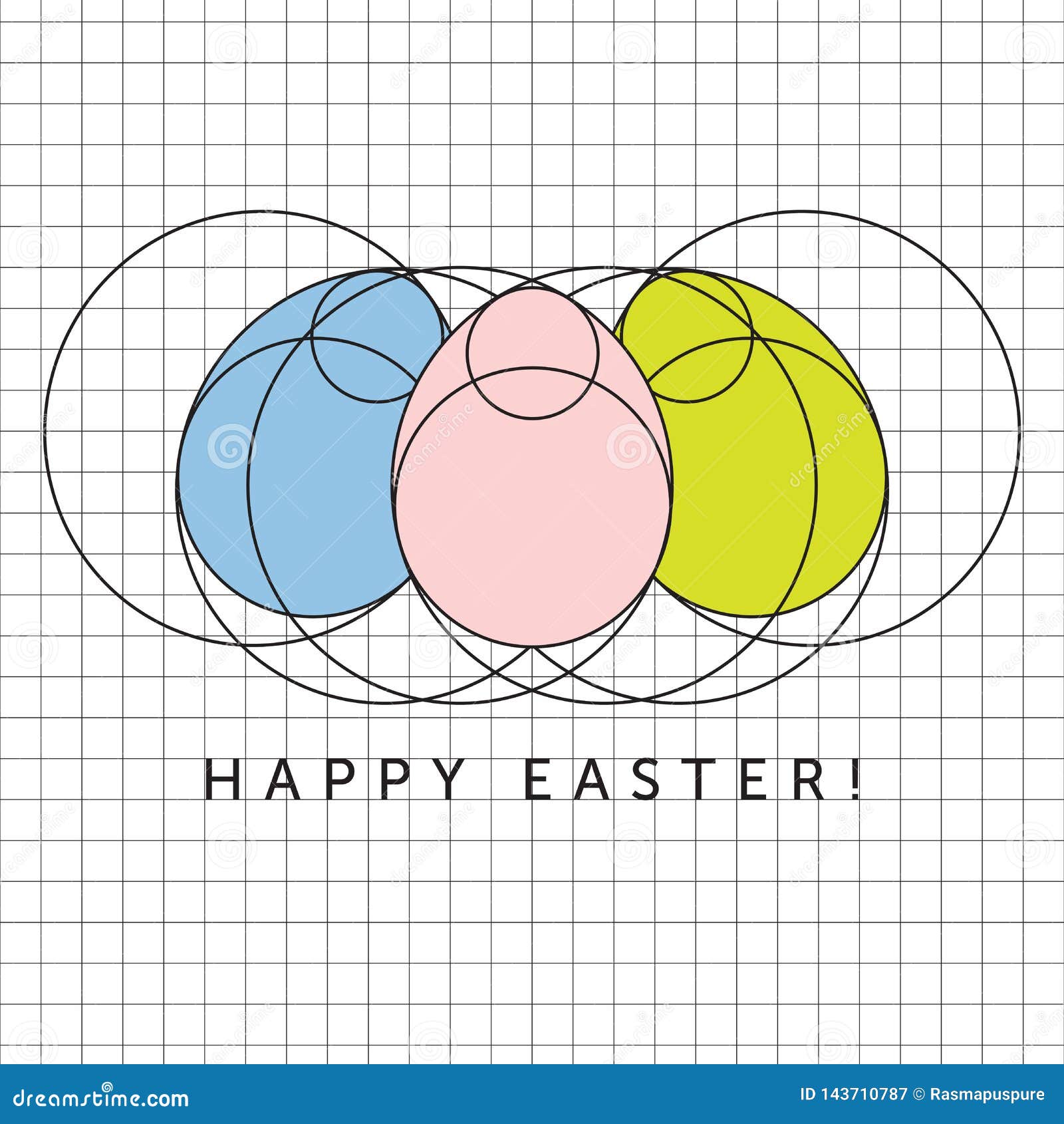Minimalist Happy Easter Eggs Greetings Design Stock Vector - Illustration of greeting ...