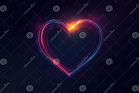 Minimalist Heart Design Featuring Subtle Shading Effects. Stock ...