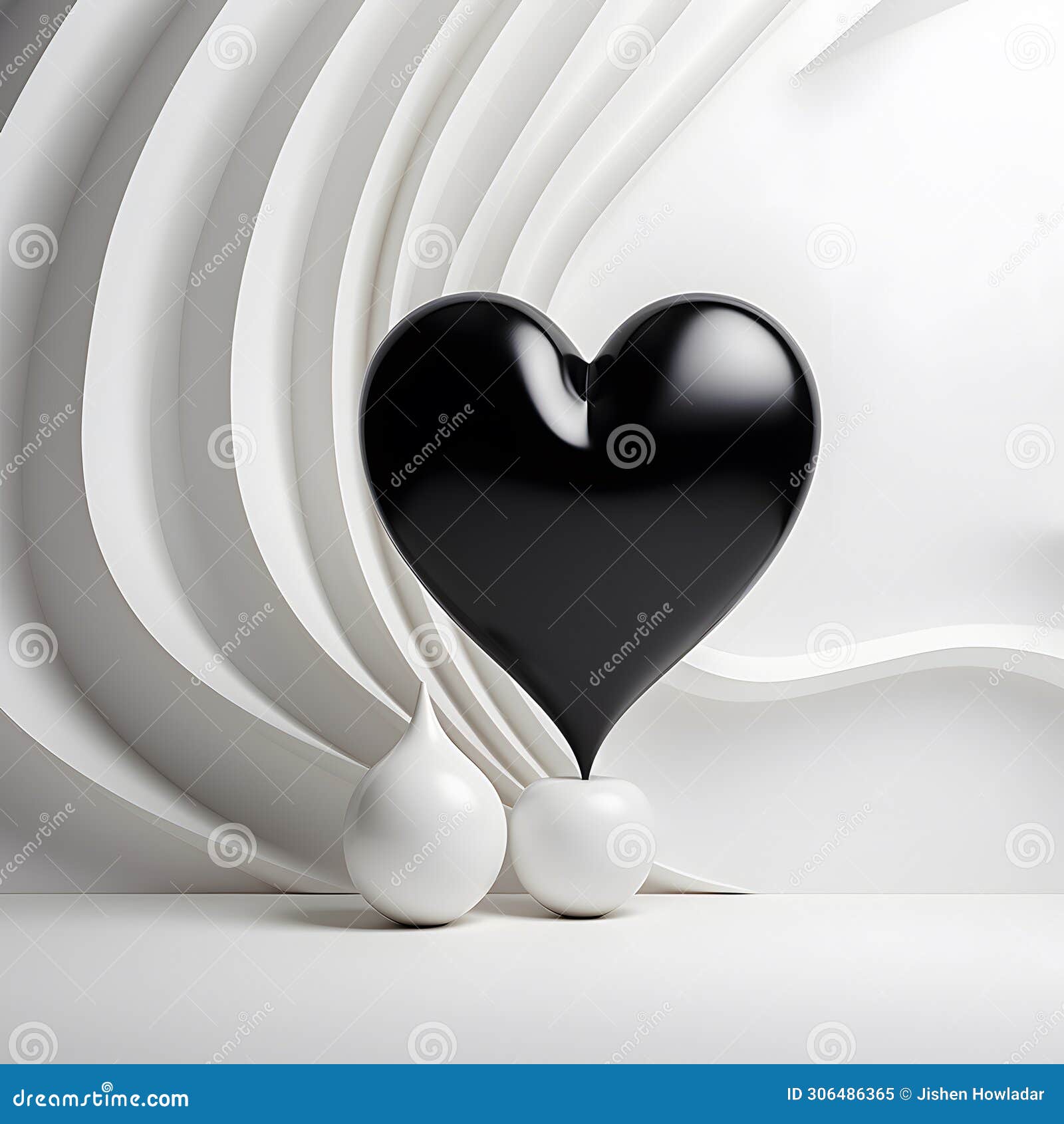 Minimalist Heart Design in a Studio Stock Illustration - Illustration ...
