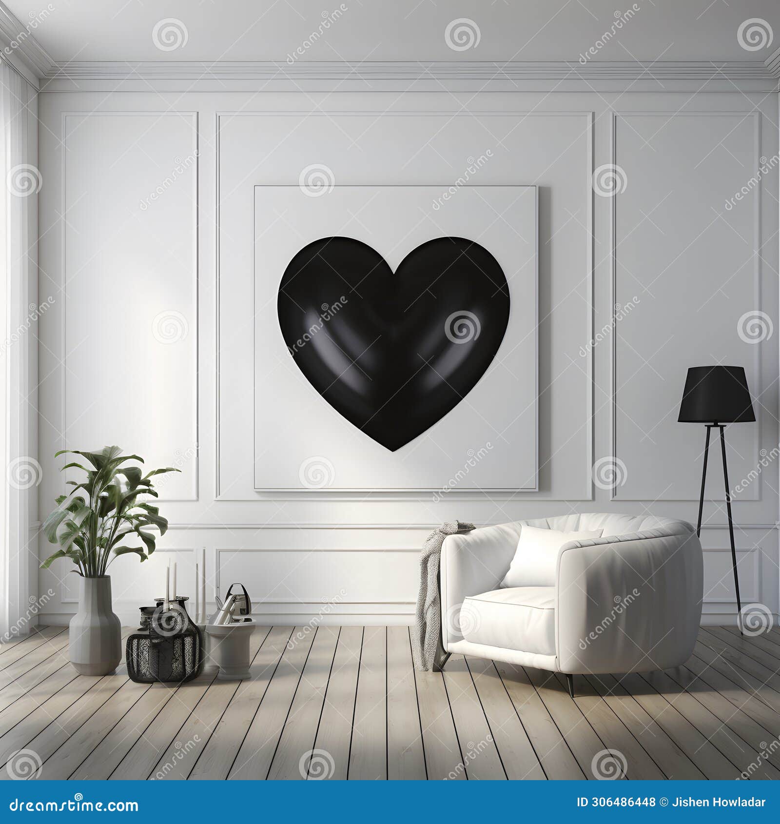 Minimalist Heart Design in a Studio Stock Illustration - Illustration ...