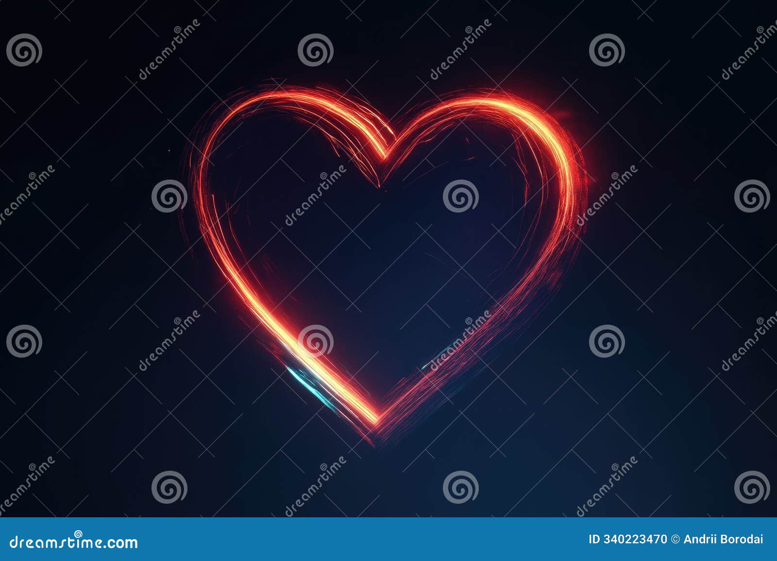 Minimalist Heart Outline with Shaded Details for Text. Stock ...