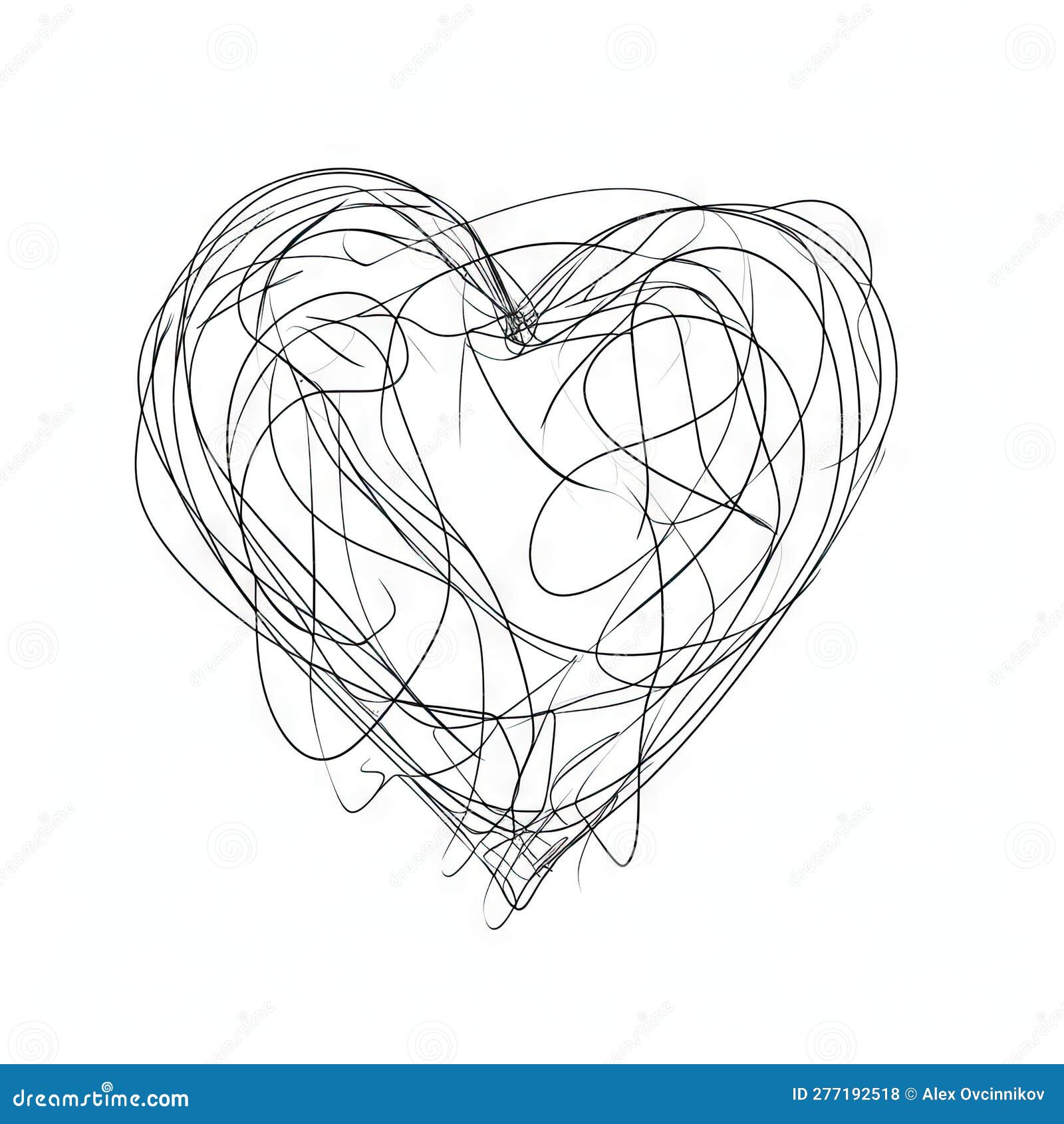 Minimalist Heart Shape One-Line Drawing for Invitations and Posters ...