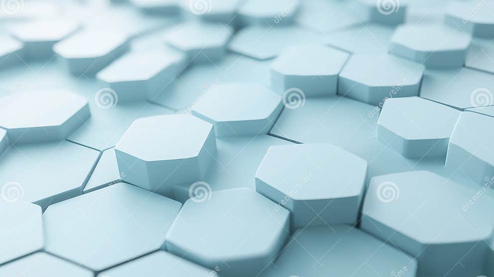 Minimalist Hexagonal Grid in Soft Pastel Blue and Light Gray ...