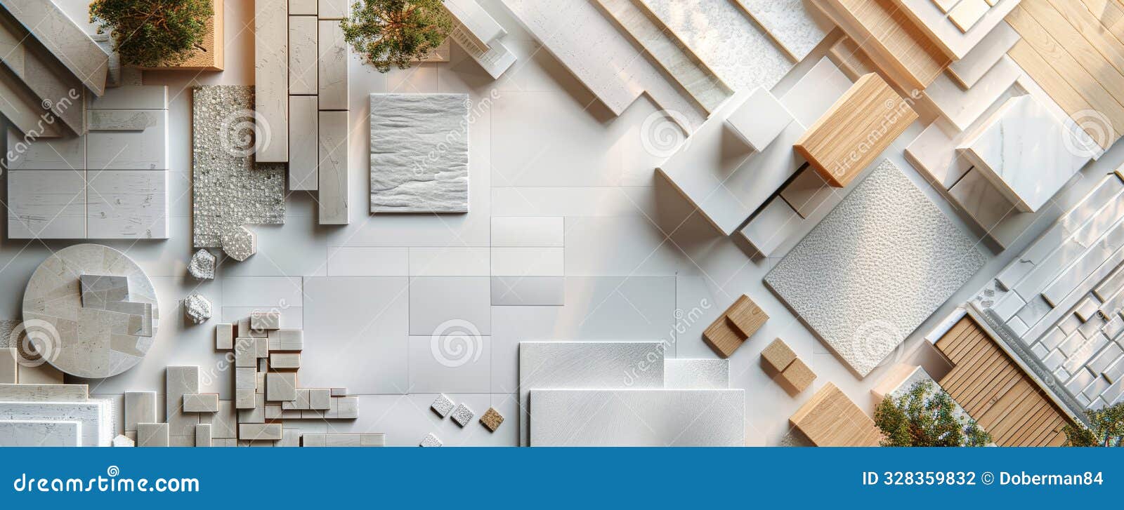 Minimalist High-resolution Architectural Material Samples in Top View ...