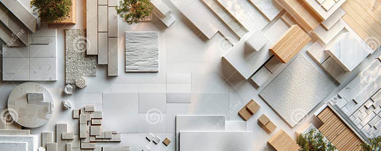 Minimalist High-resolution Architectural Material Samples in Top View ...