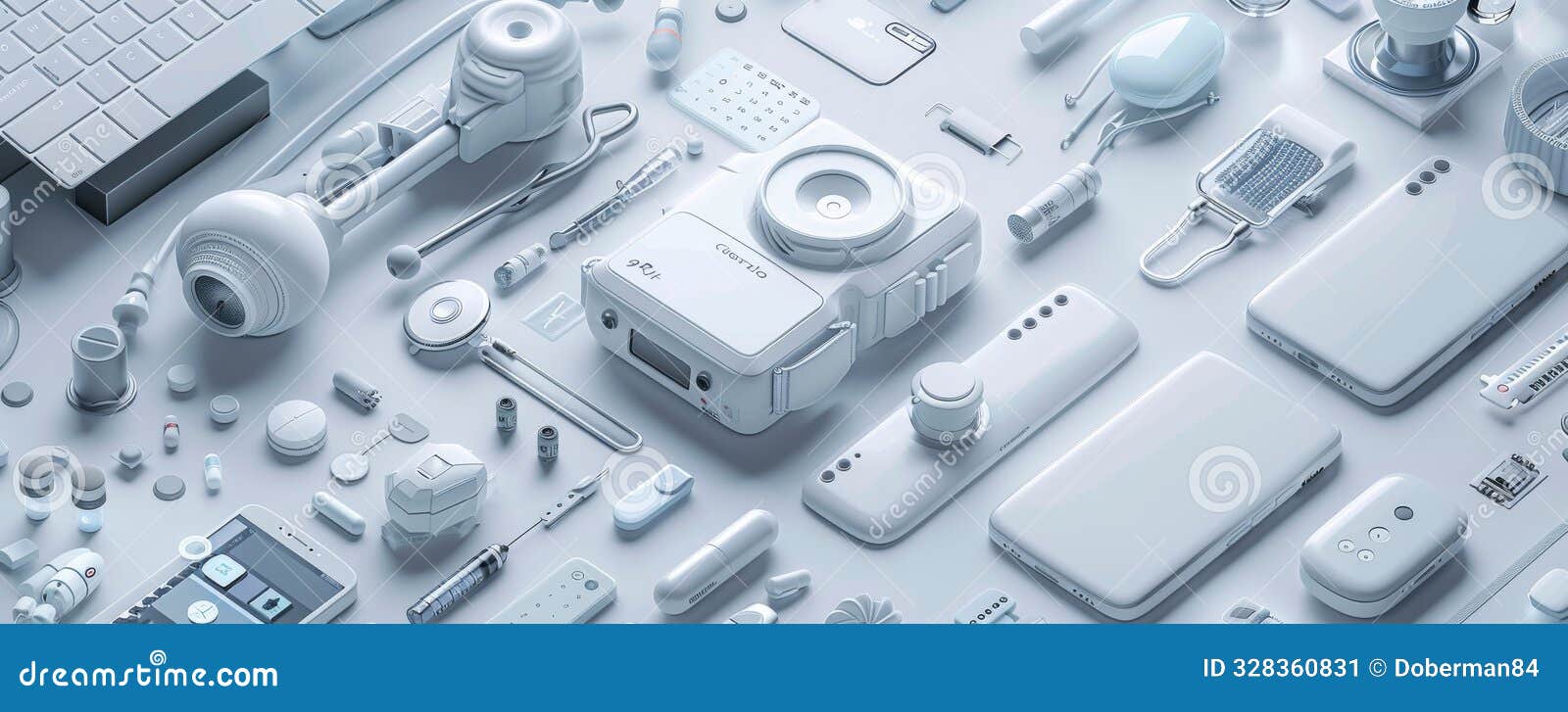 Minimalist High-resolution Layout of Various Electronic Devices and ...