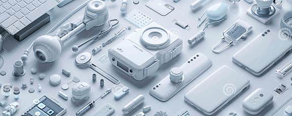 Minimalist High-resolution Layout of Various Electronic Devices and ...