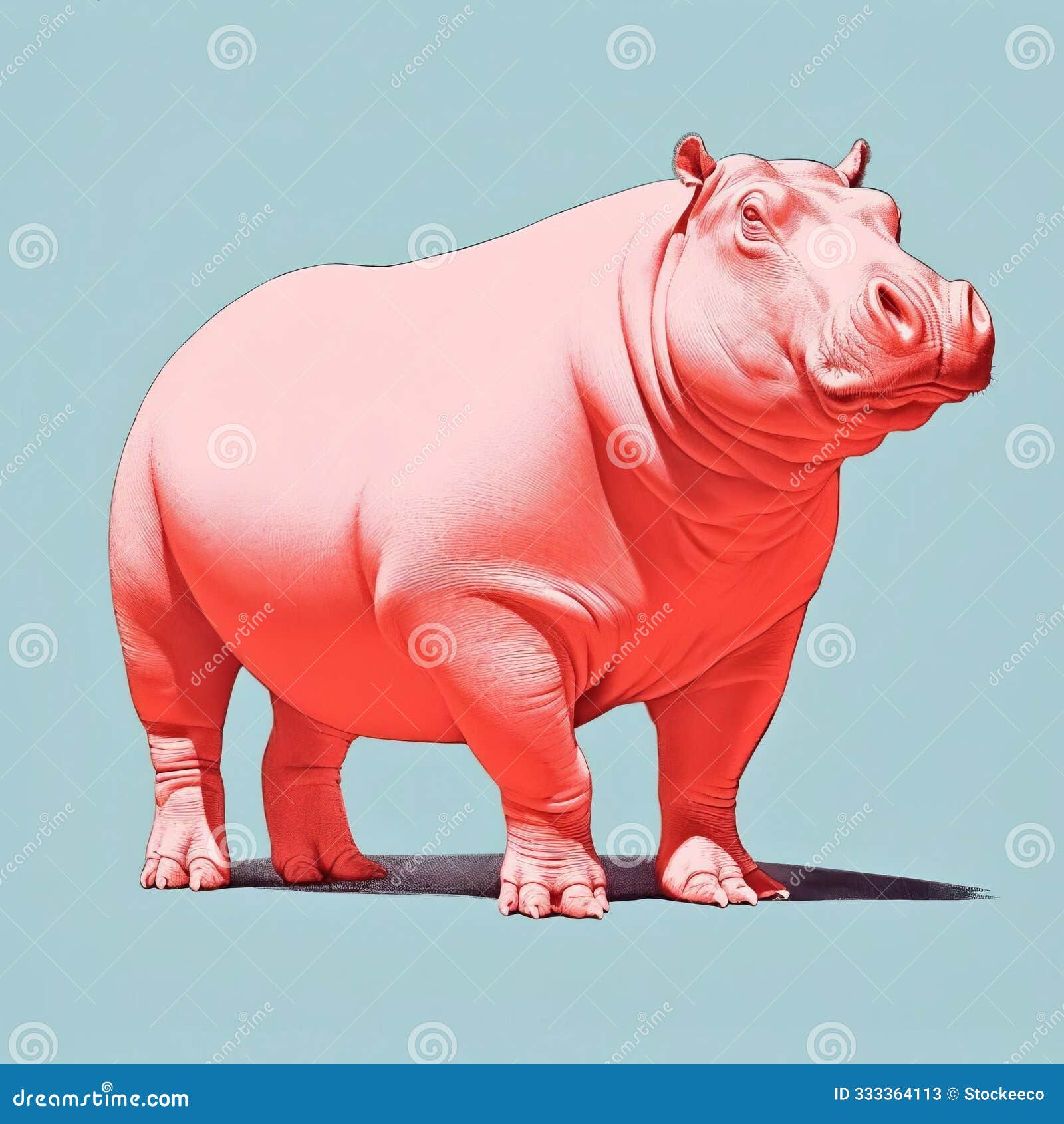 Minimalist Hippopotamus Screenprint Illustration Riso Print Artwork ... Minimalist Hippopotamus Screenprint Illustration Riso Print Artwork ...