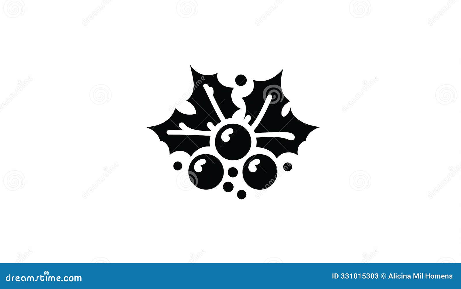 Minimalist Holly Berries Logo Silhouette on White Background Stock ...