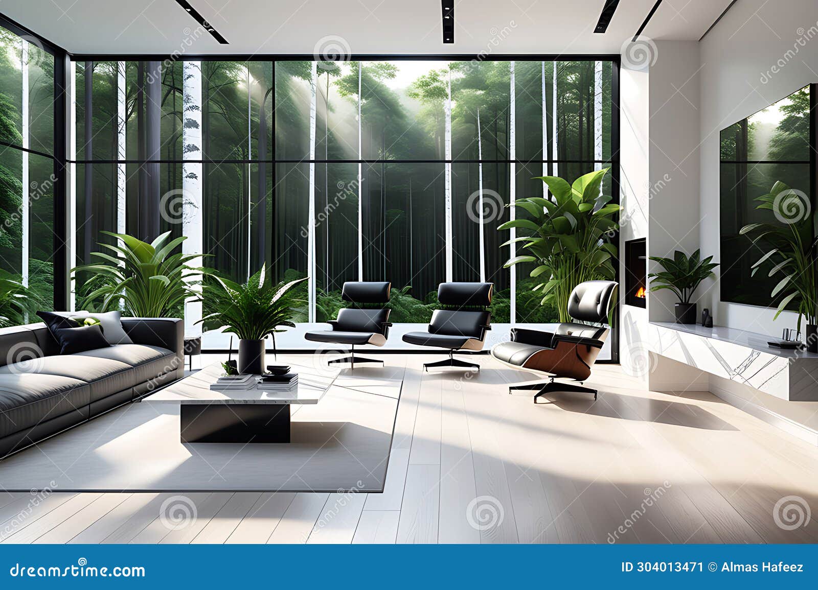 Minimalist Home Design Featuring an Open Plan Layout, Large Panoramic ...