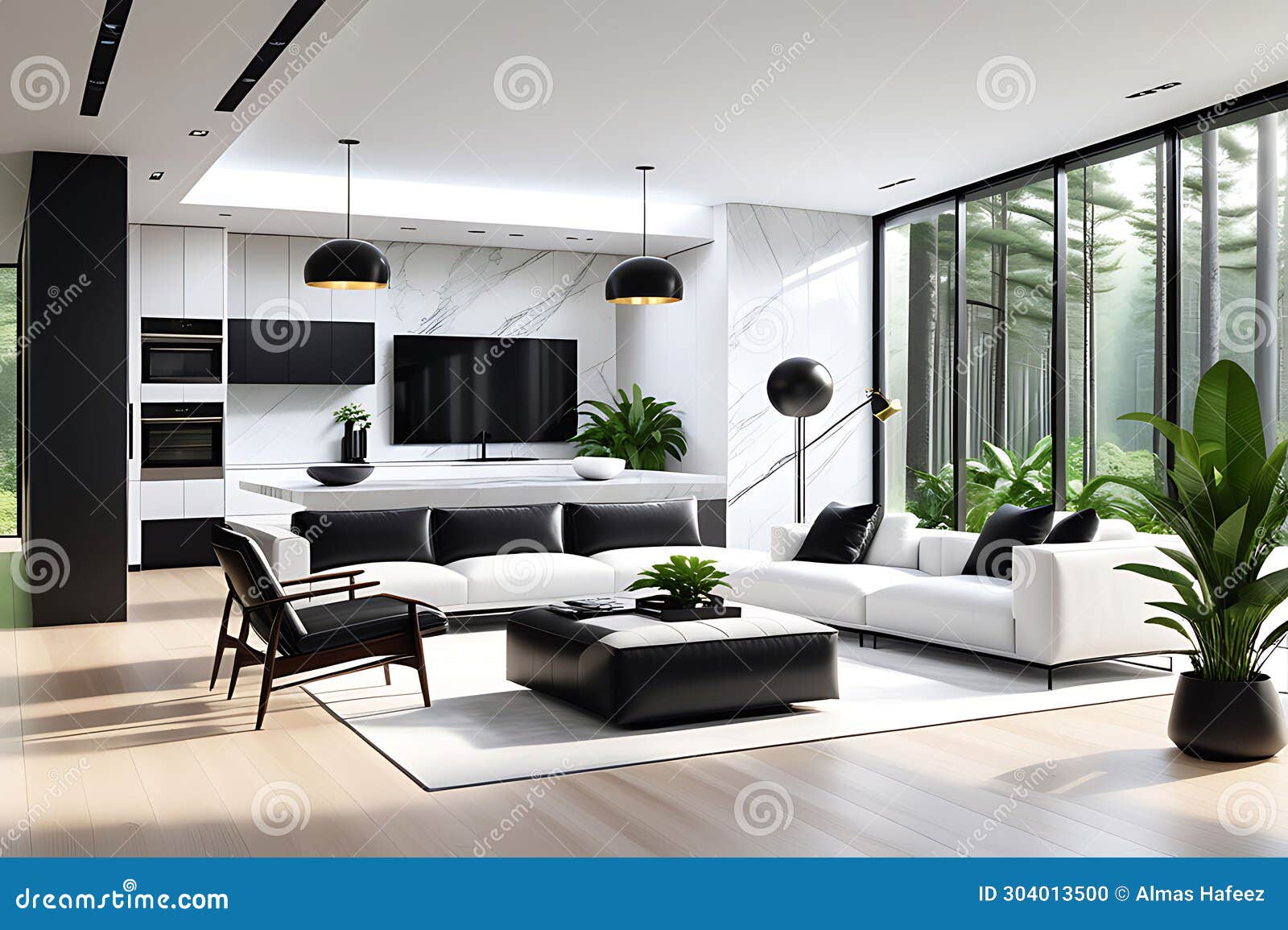 Minimalist Home Design Featuring an Open Plan Layout, Large Panoramic ...