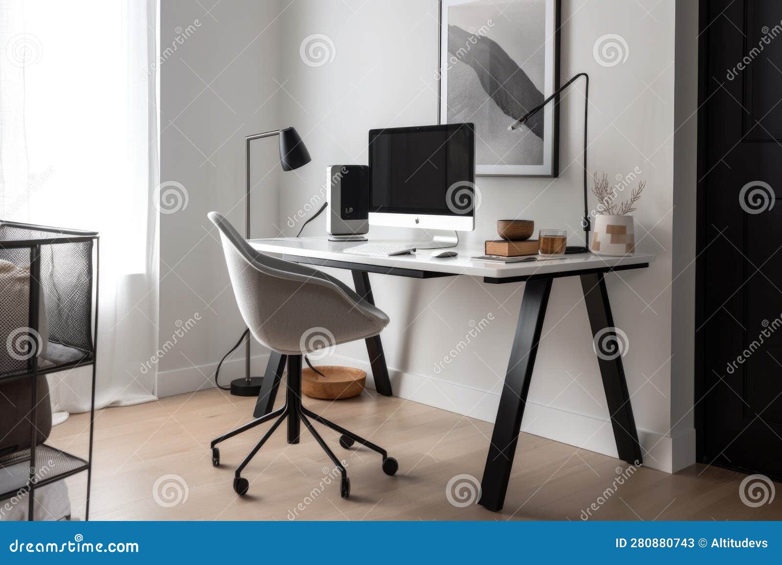 Minimalist Home Office with Sleek Desk, Minimalist Decor, and Wireless ...