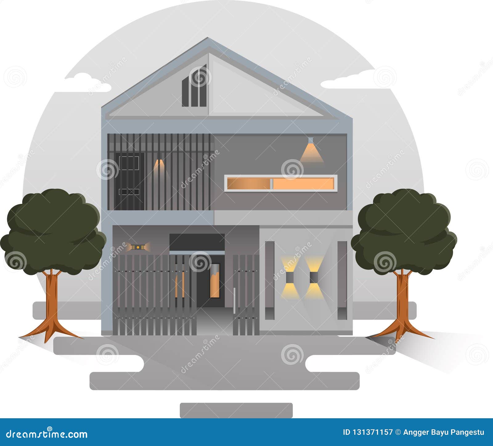 Minimalist House Flat Design Illustration Stock Vector - Illustration ...