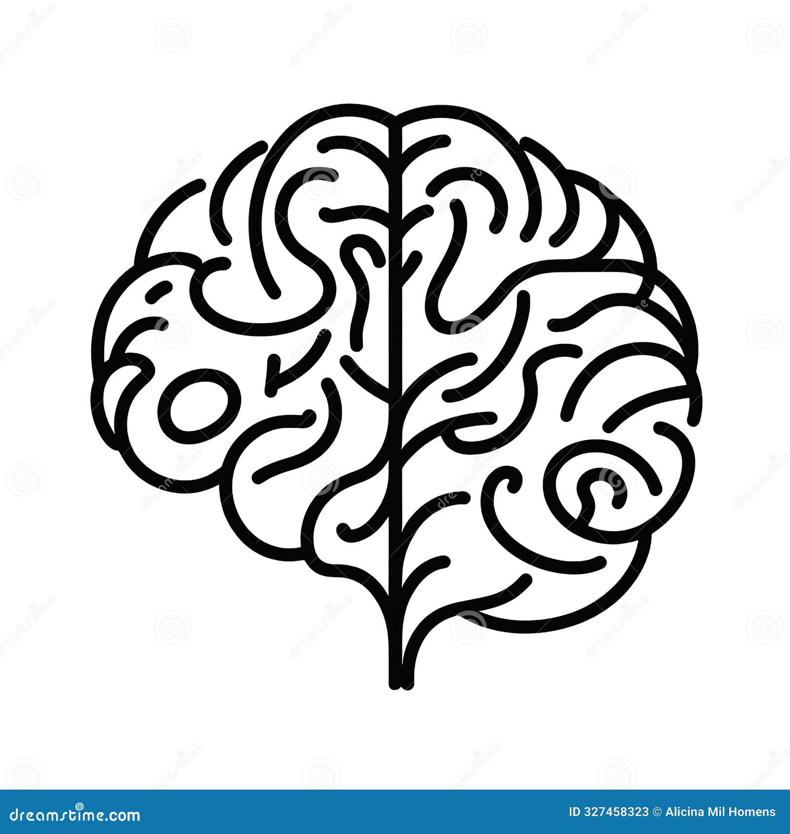 Minimalist Human Brain Silhouette Logo on White Background Stock ...