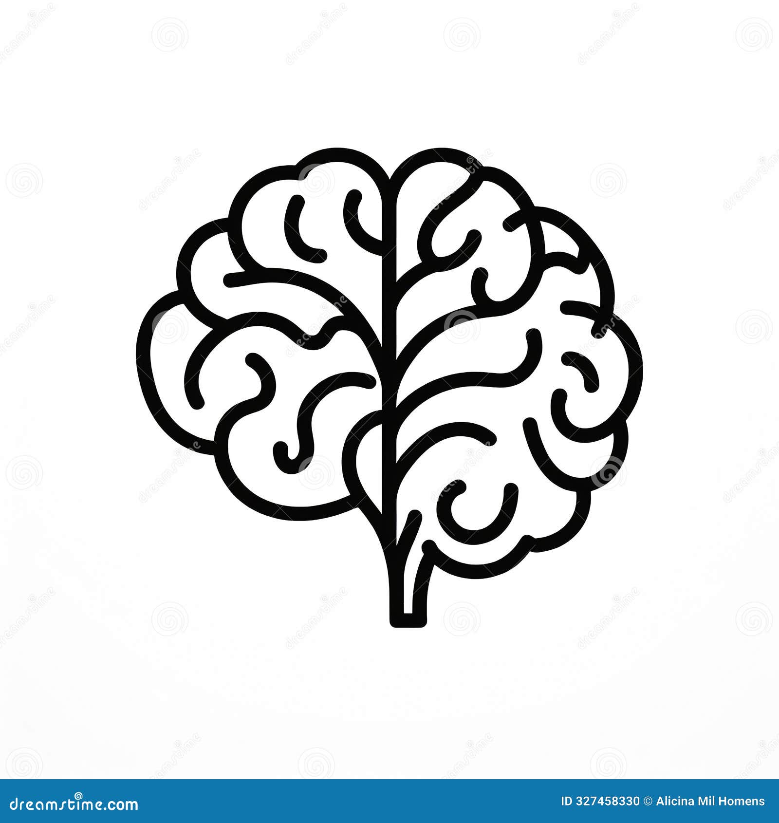 Minimalist Human Brain Silhouette Logo On White Background Royalty-Free ...