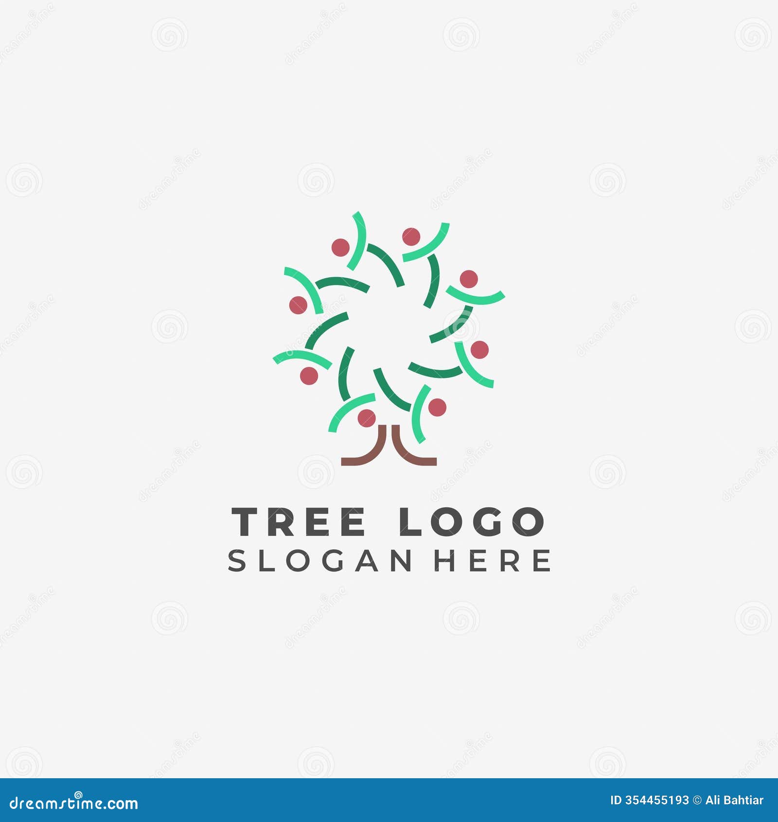Minimalist Human Tree Logo Vector for Visual Identity Stock ...