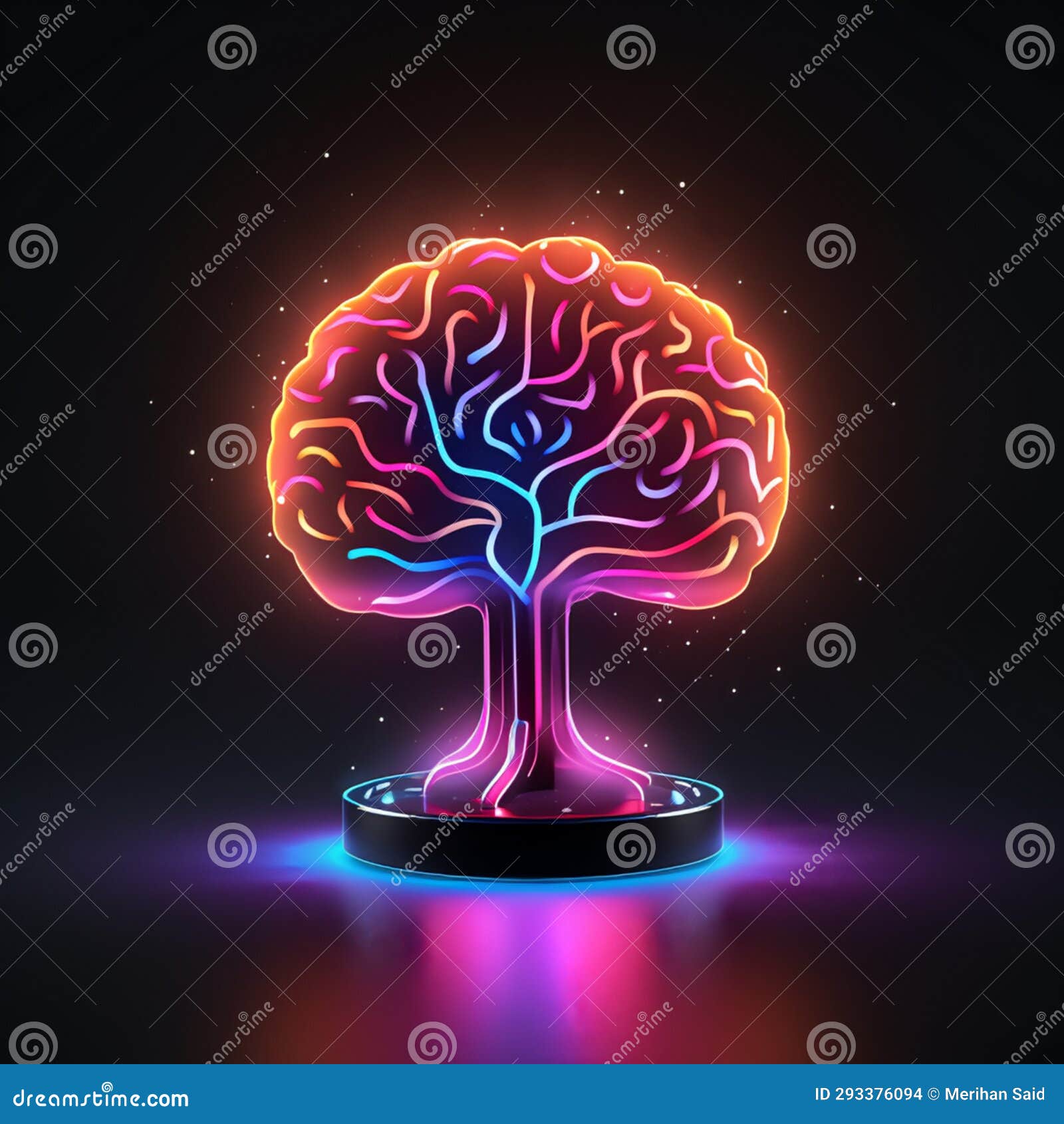 Minimalist Icon of Human Brain, AI Generative Stock Illustration ...