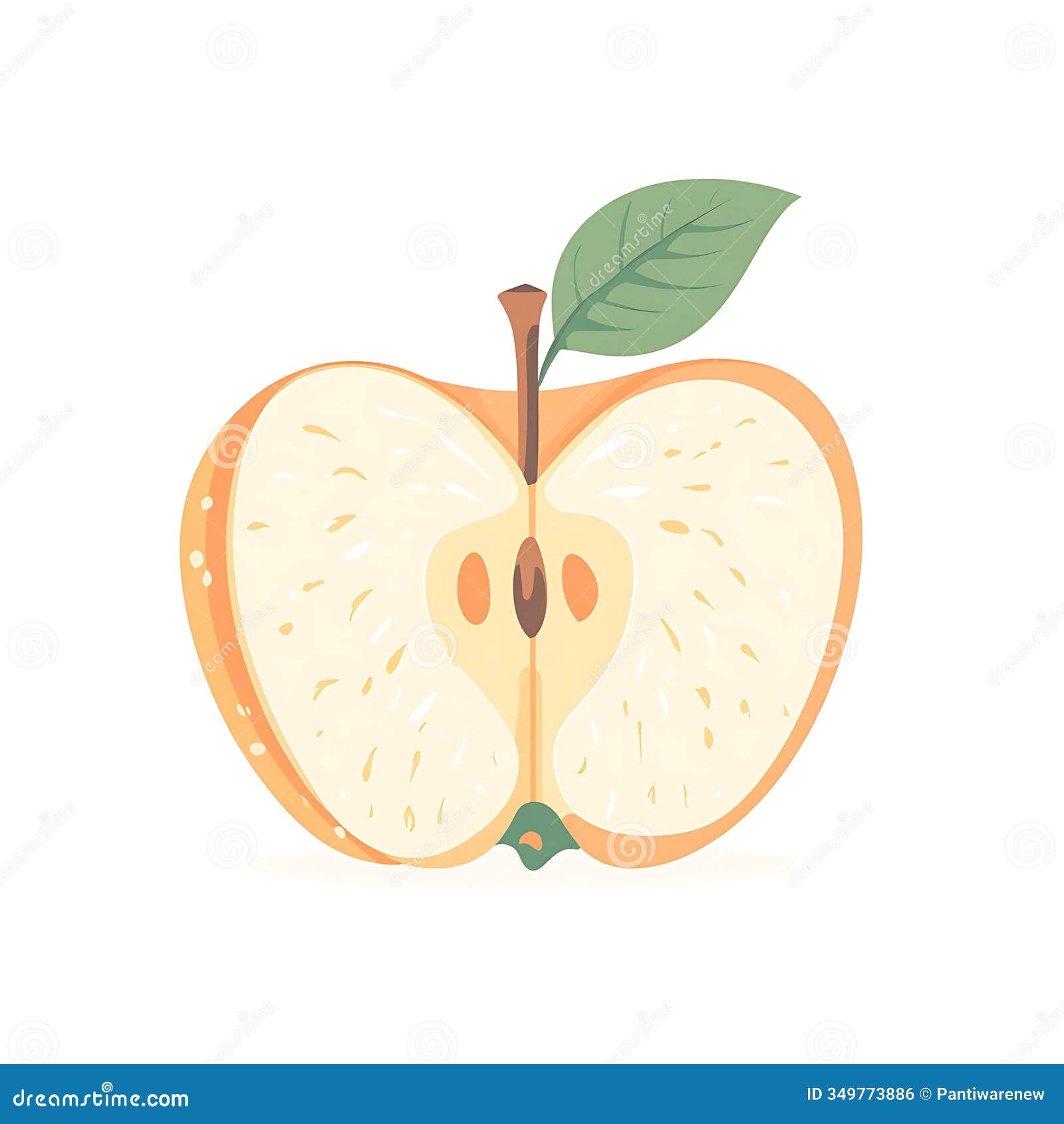Minimalist Illustration of an Apple Core Design Stock Illustration ...