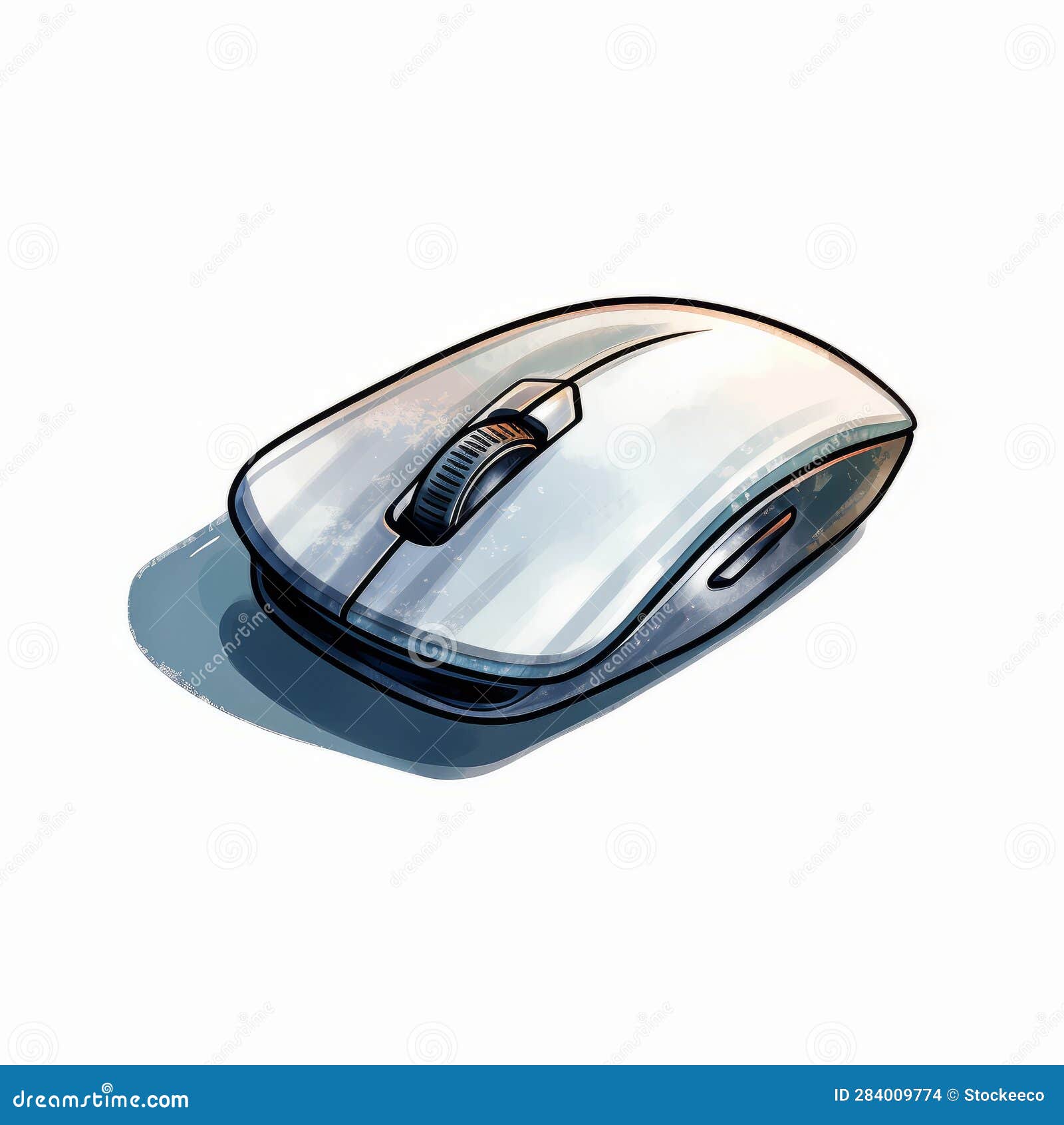 Minimalist Illustration of a Colorized Computer Mouse Stock ...