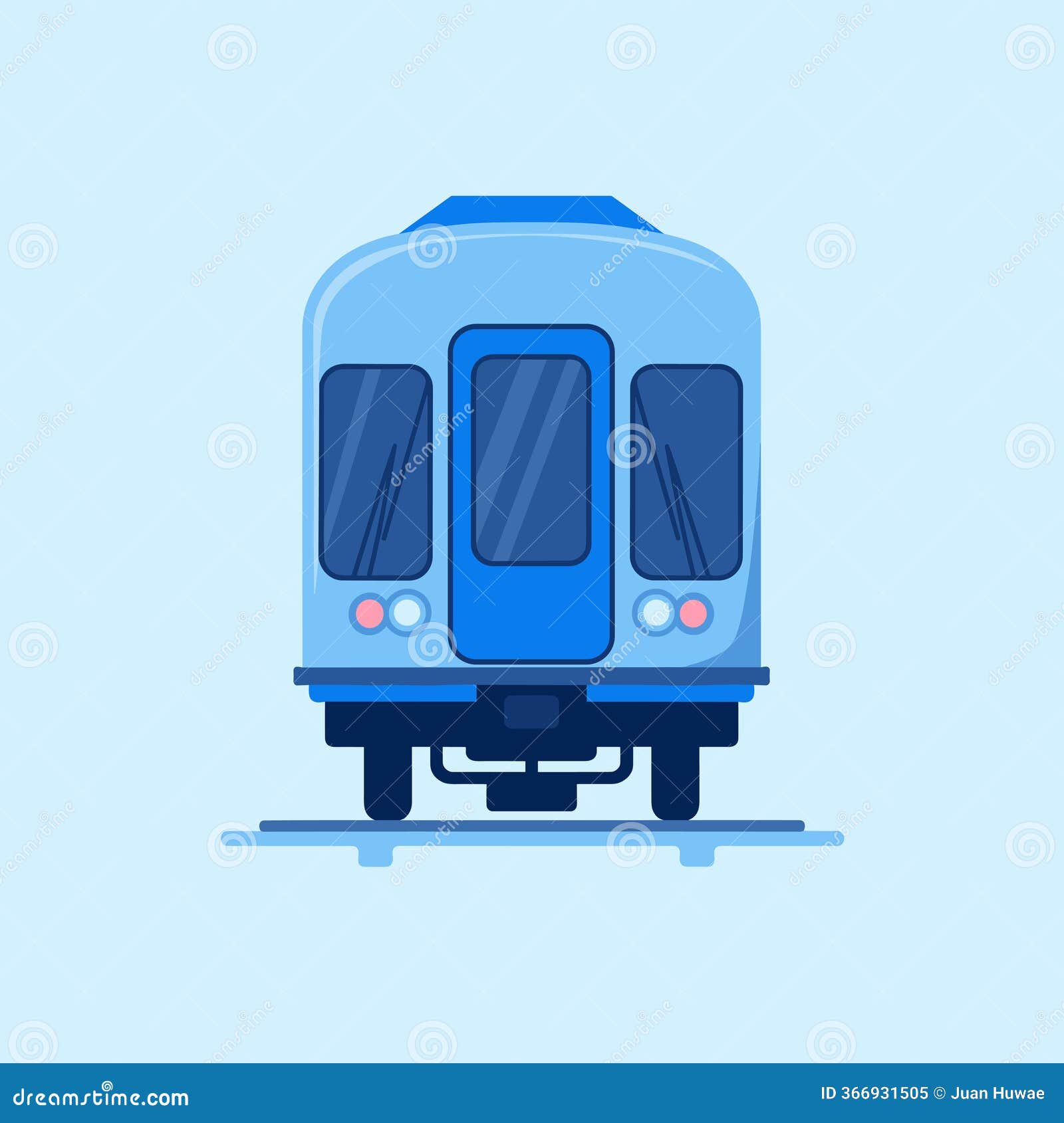 Minimalist Illustration Of A Contemporary Commuter Train Cartoon Vector ...
