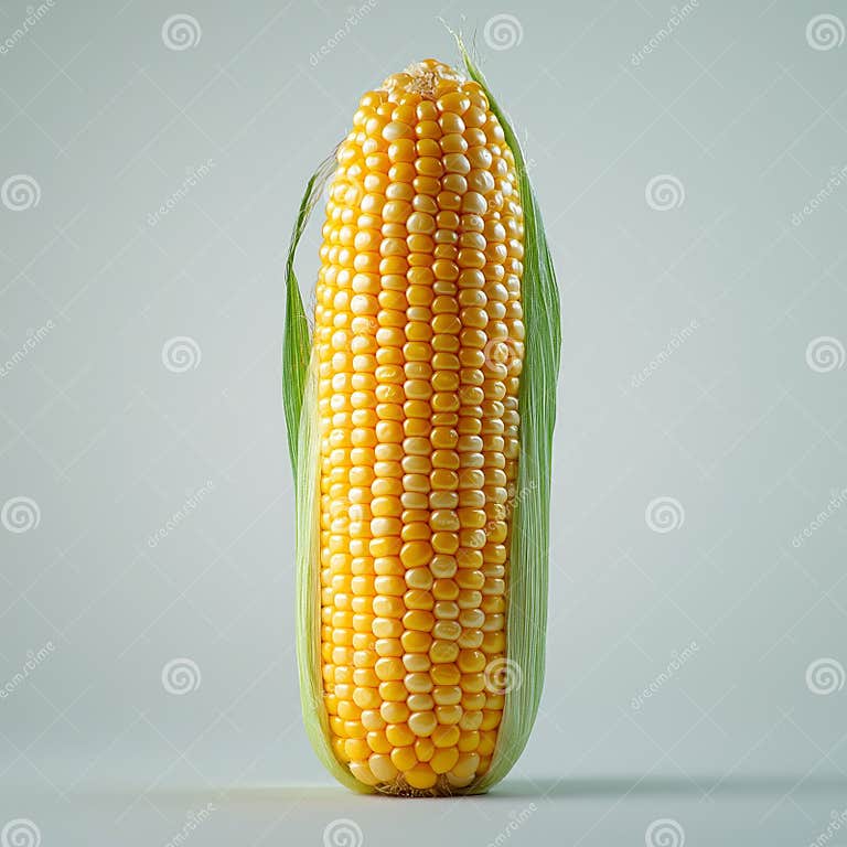 Minimalist Illustration Corn Cob Featuring Bright Kernels Clean White ...