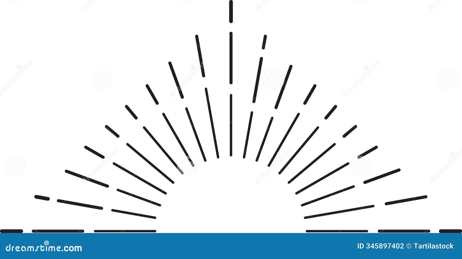 Minimalist Illustration Featuring Black Lines Radiating from a Central ...