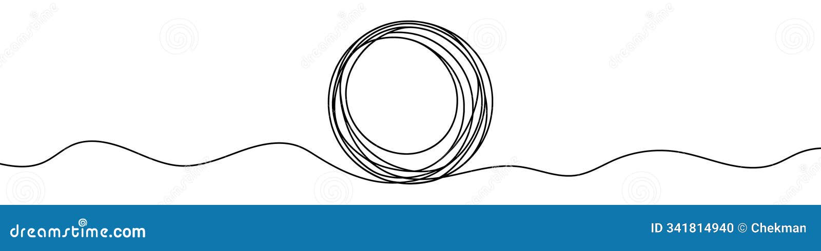 Continuous Line Drawing Representing the Sun Rising Over the Ocean ...