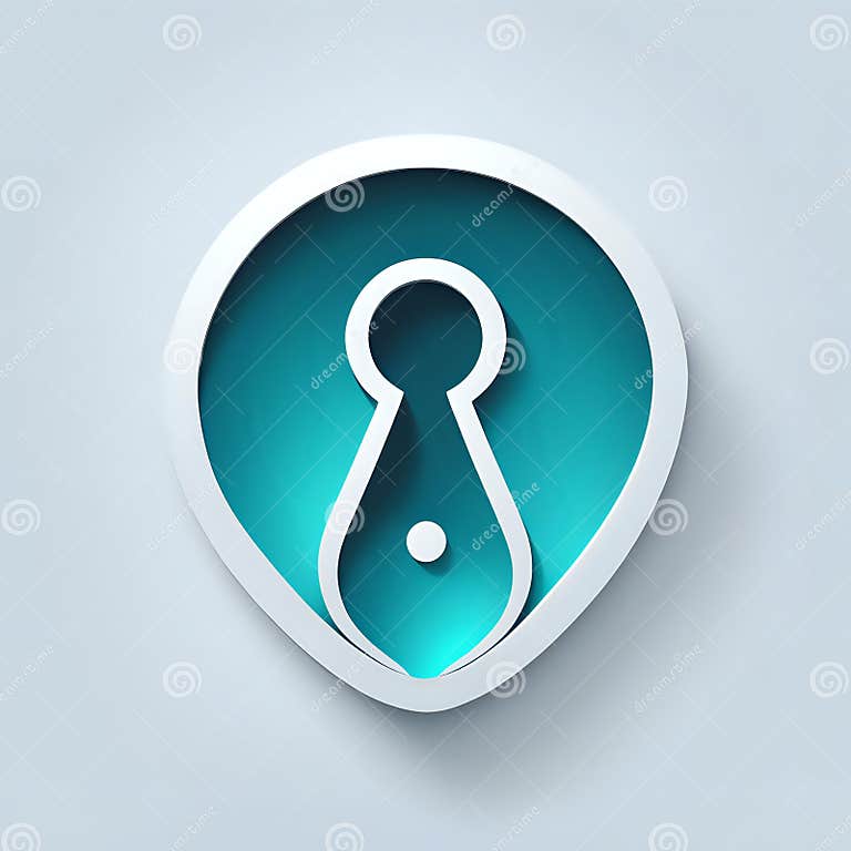 Minimalist Illustration of a Keyhole on a Solid Background Stock ...