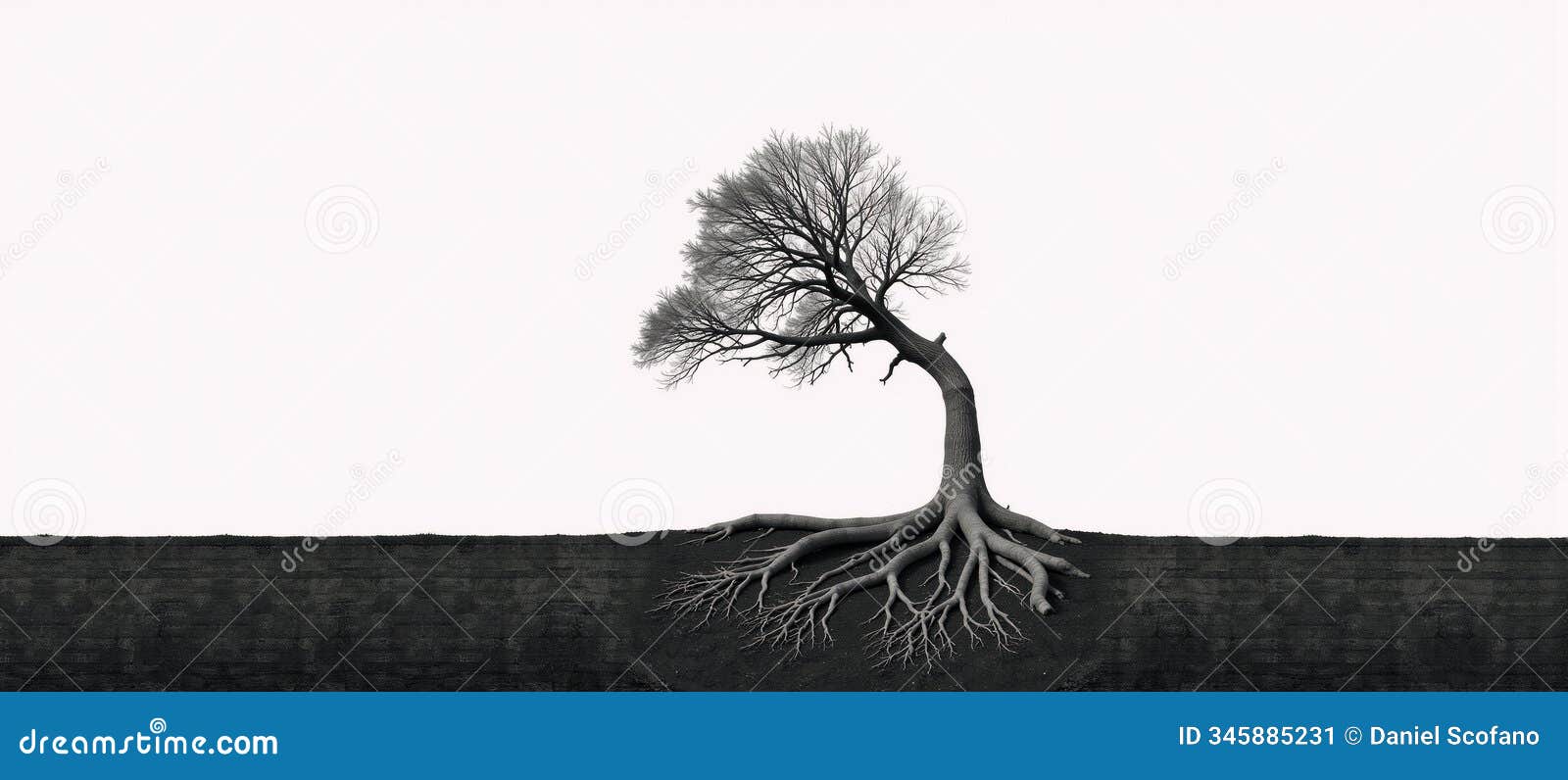 Minimalist Illustration of One Tree with Deeply Rooted Symbolism for ...