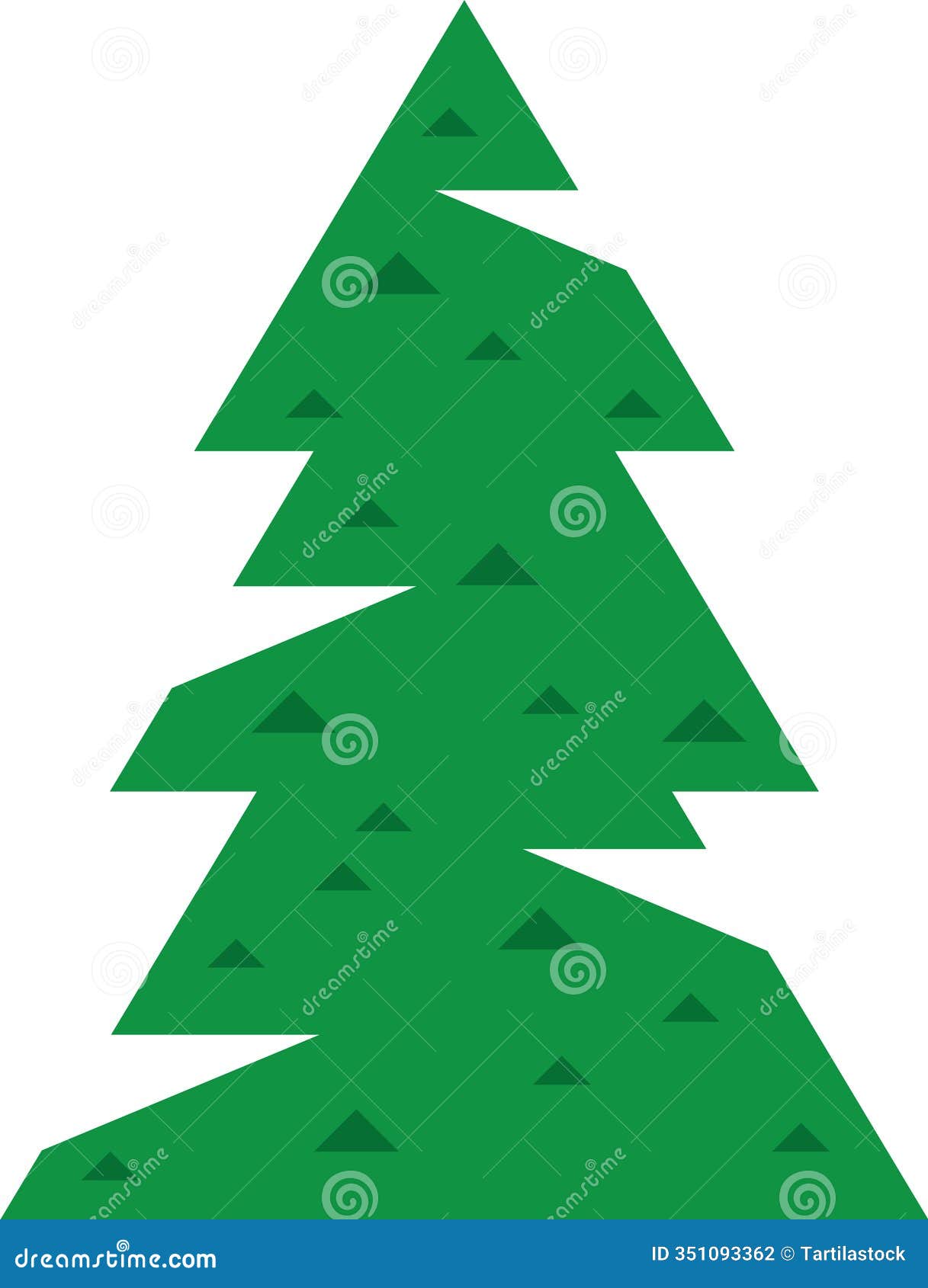 Minimalist Illustration Representing a Stylized Green Christmas Tree ...
