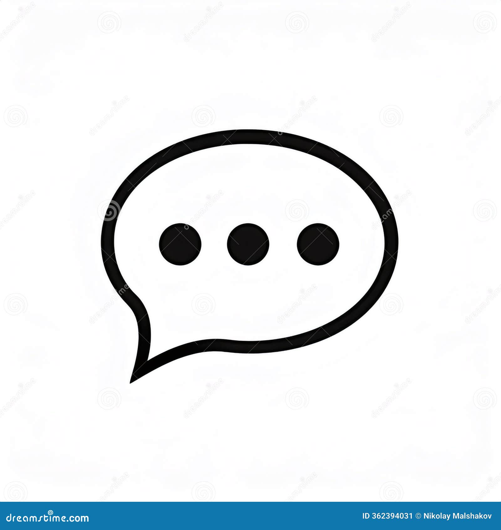 Minimalist Illustration of a Speech Bubble with Three Dots Representing ...
