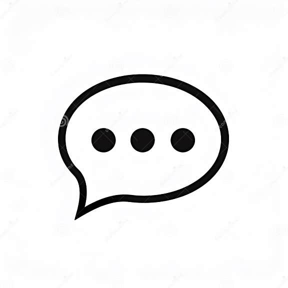 Minimalist Illustration of a Speech Bubble with Three Dots Representing ...