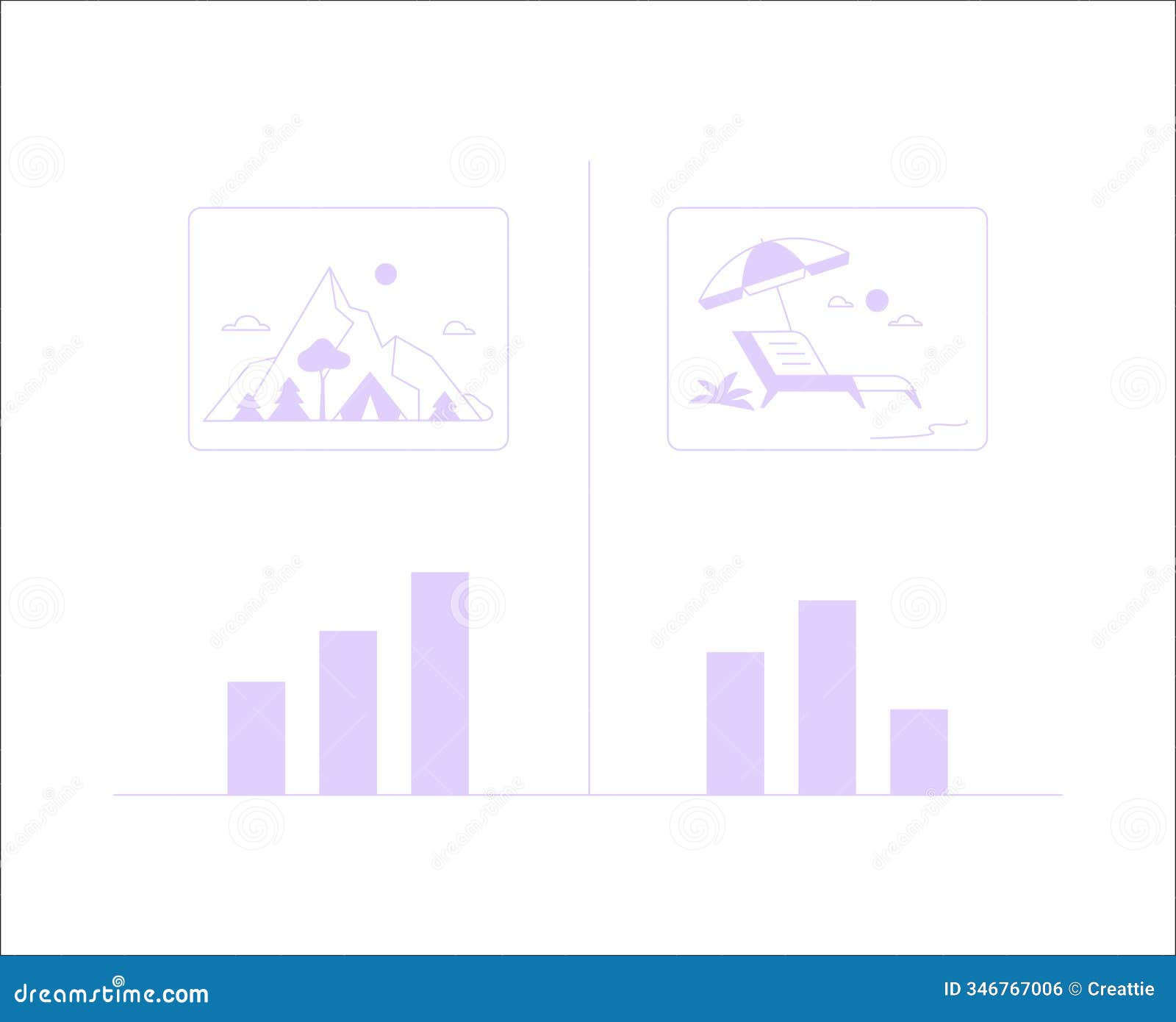 Data Analysis Comparing Scenic Views in Flat Vector Illustration ...