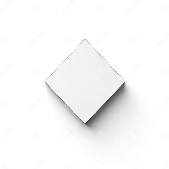 Minimalist White Square Block Illustration with Hidden Details Stock ...