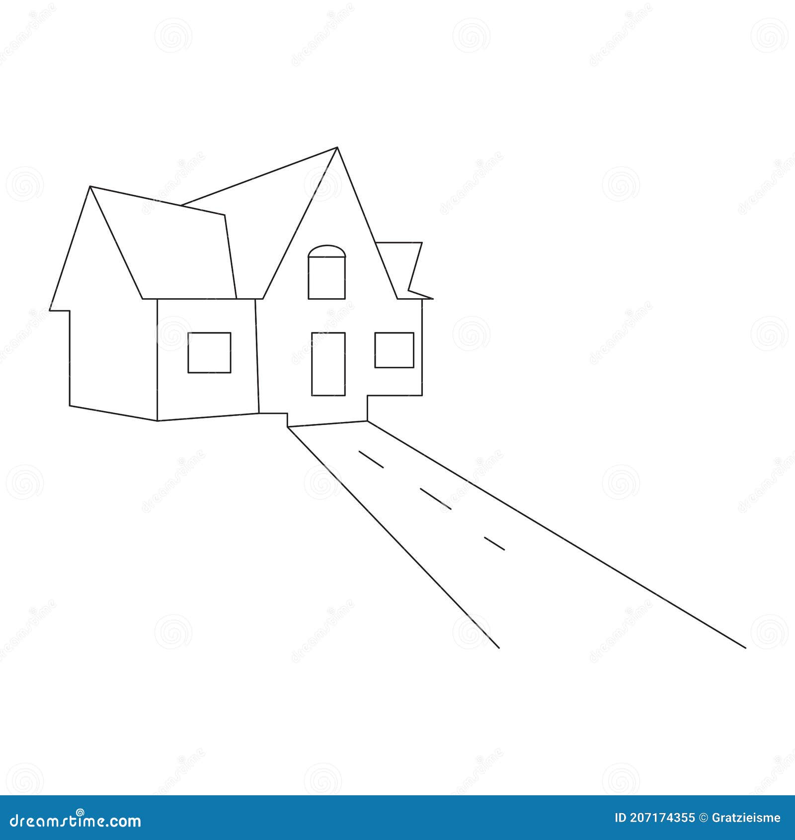 Minimalist Image of a House. Hand Drawn Stock Vector - Illustration of ...