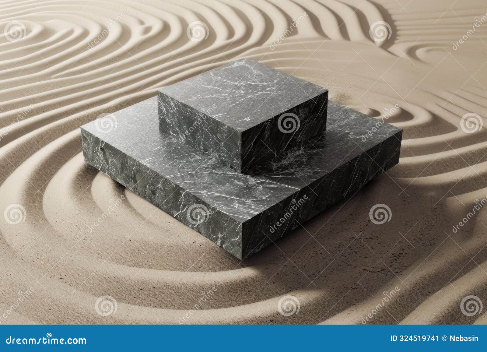 A Minimalist Image of Two Marble Platforms Stacked on Top of Each Other ...