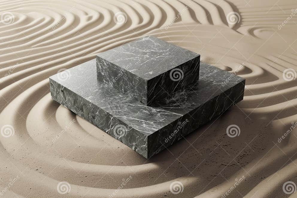 A Minimalist Image of Two Marble Platforms Stacked on Top of Each Other ...