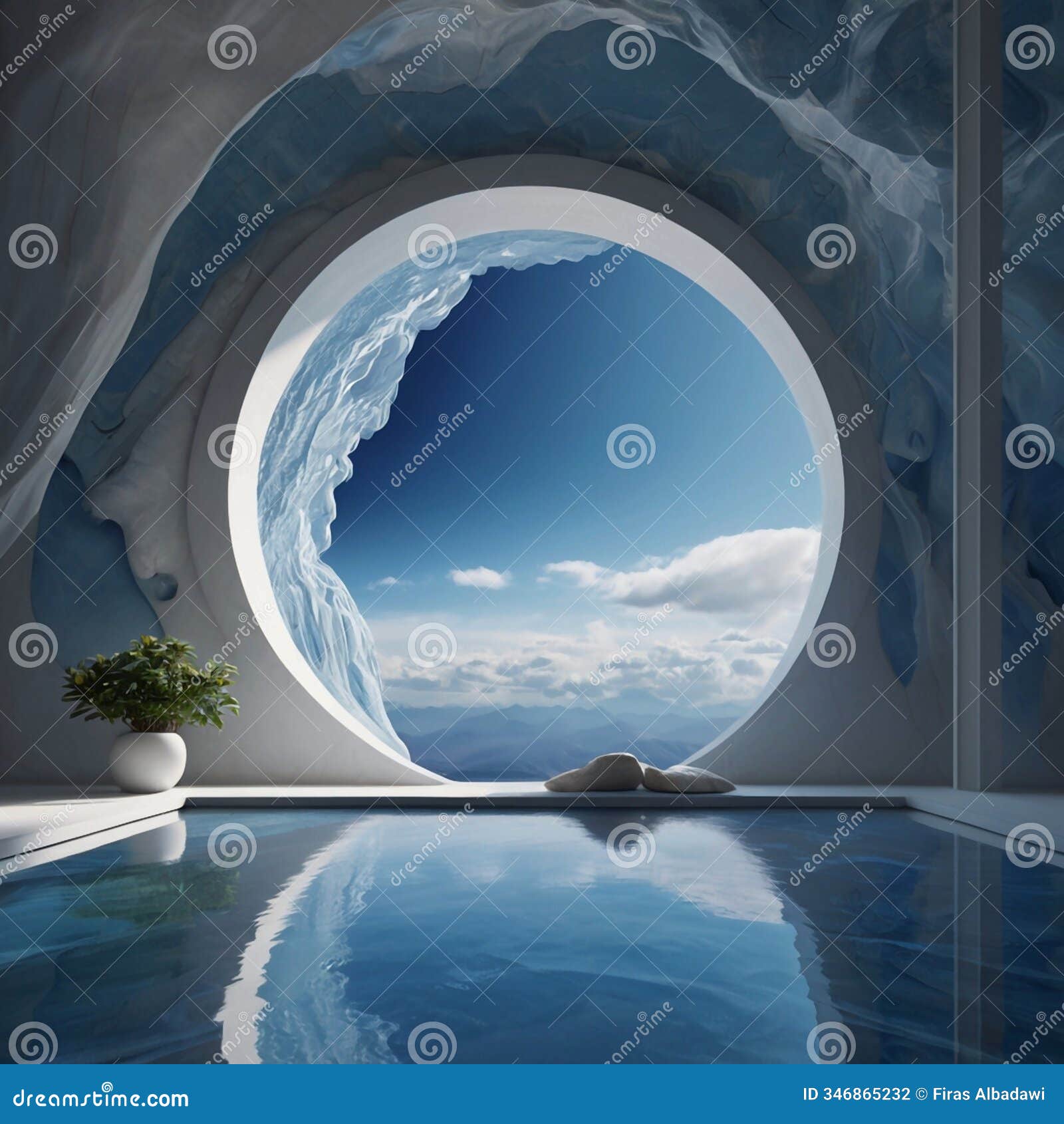 Minimalist Indoor Pool in a Cave-like Structure: Mountain View. Modern ...