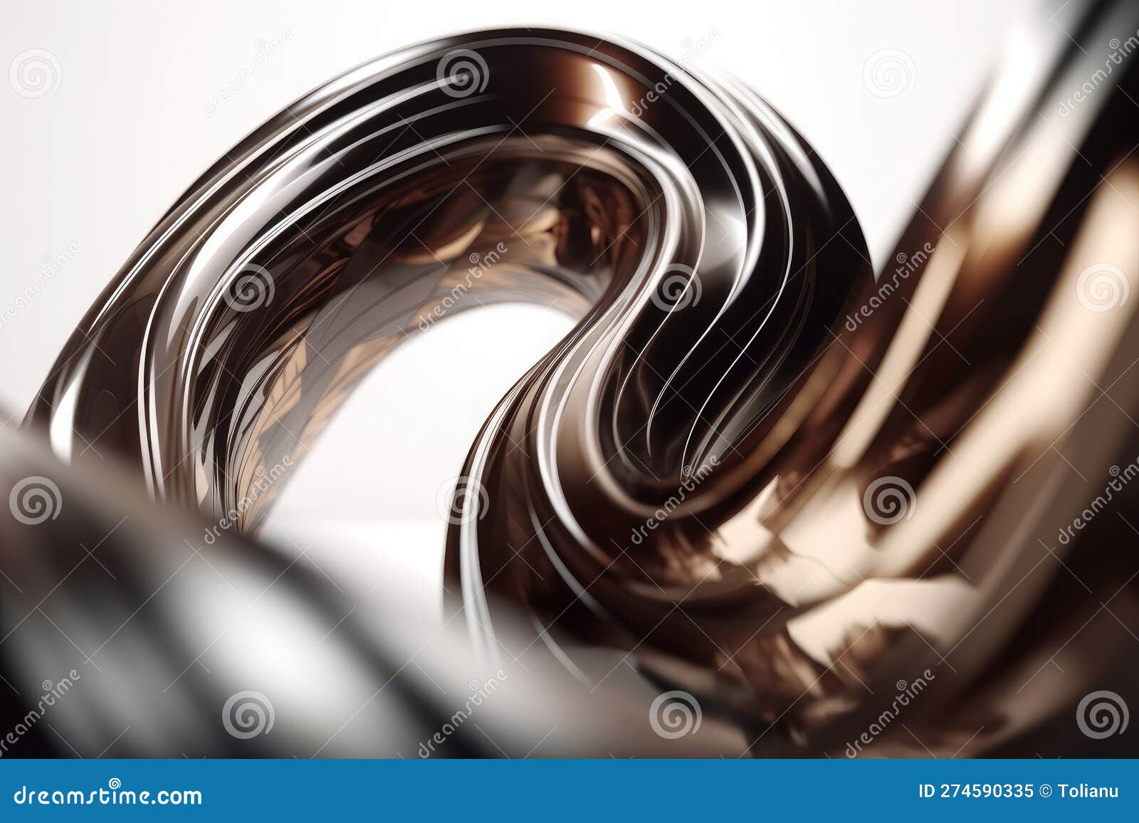 Minimalist Industrial Design: Platinum and Dark Brown Twisted Waves in ...