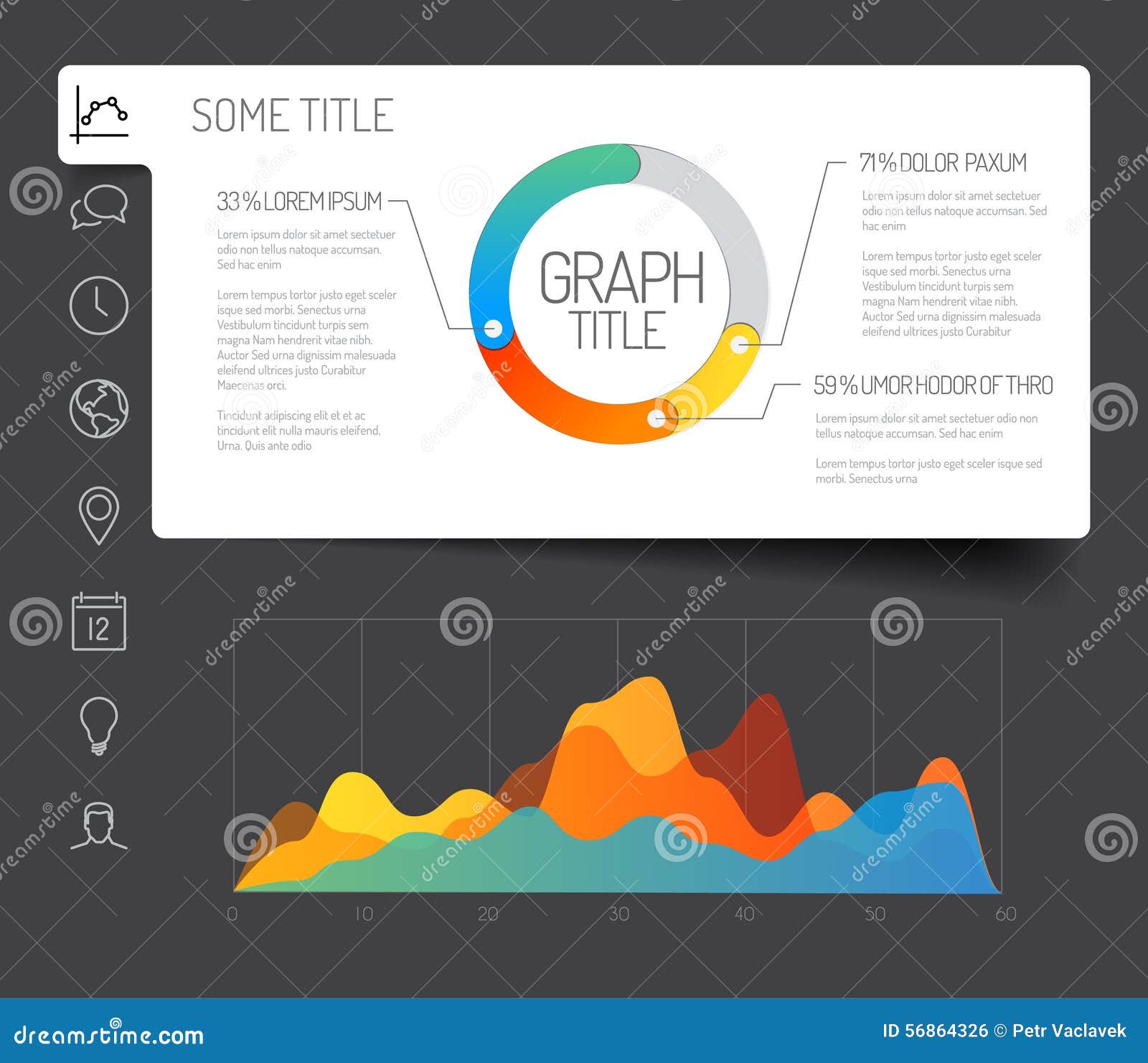 Minimalist Infographic Dashboard Template Stock Vector - Illustration ...