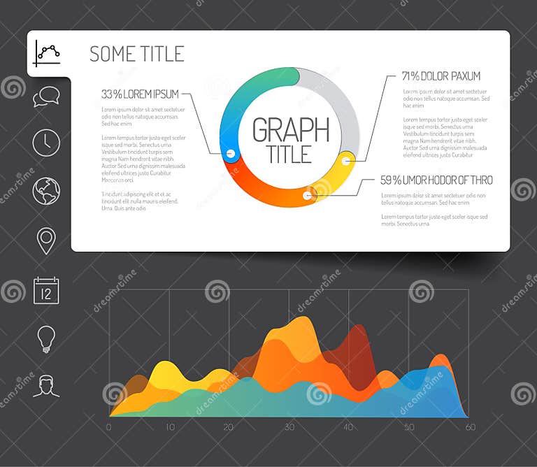 Minimalist Infographic Dashboard Template Stock Vector - Illustration ...