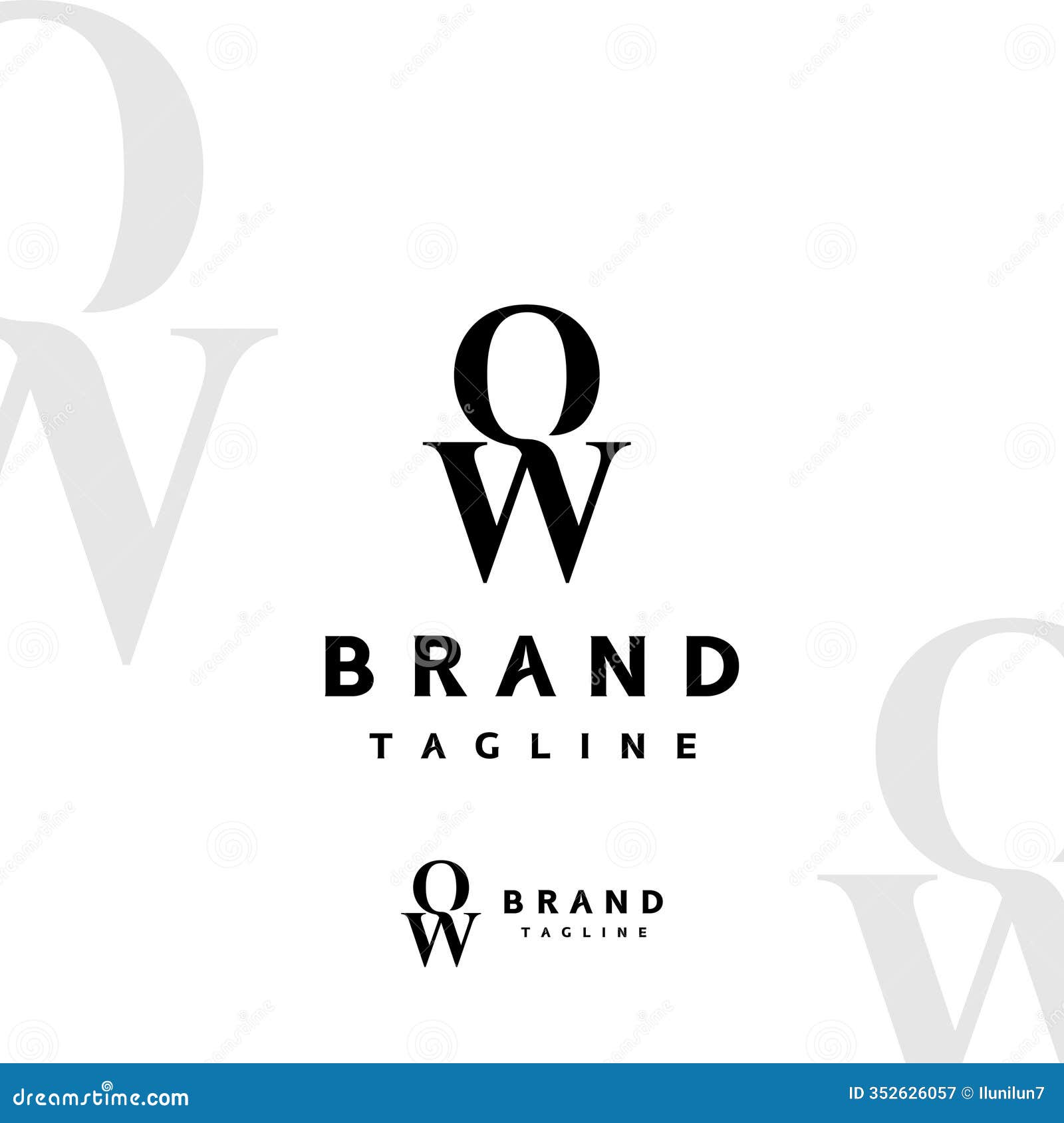 Minimalist Initial Letter O and W Logo Design Stock Illustration ...