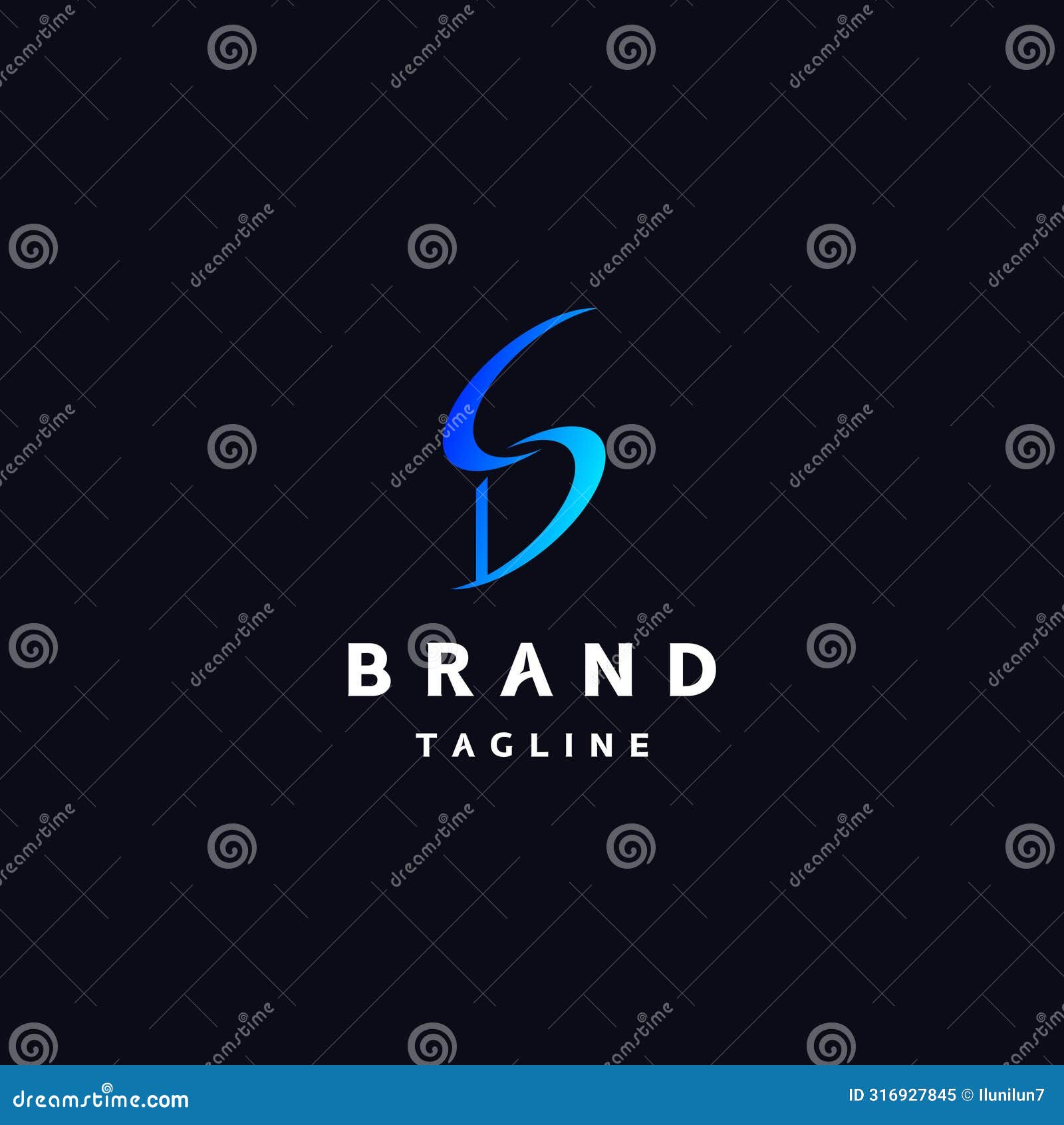 Simple Initial Letter SD Stacked Logo Design Stock Illustration ...
