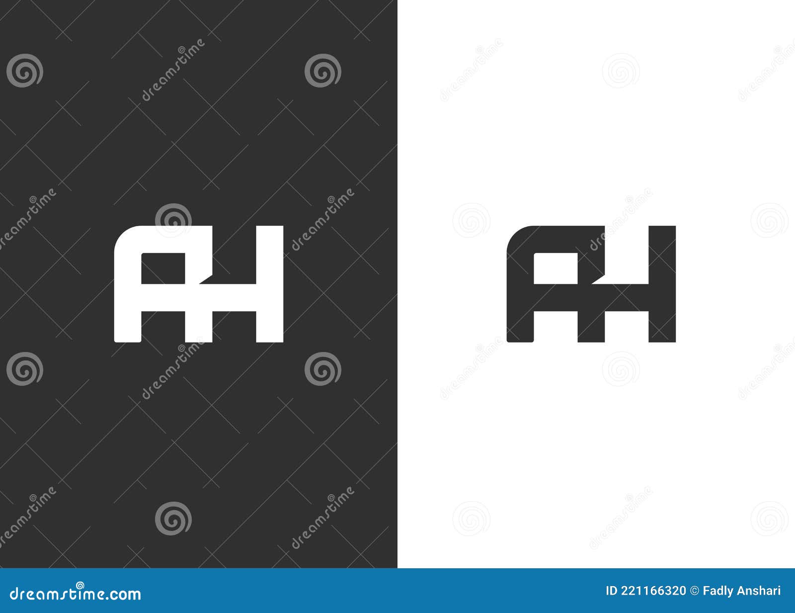 Minimalist Initial Letters AH Monogram Vector Logo Template Stock ...