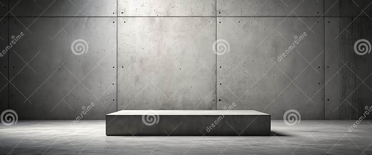 Minimalist Interior with Concrete Wall and Platform in Modern Design ...