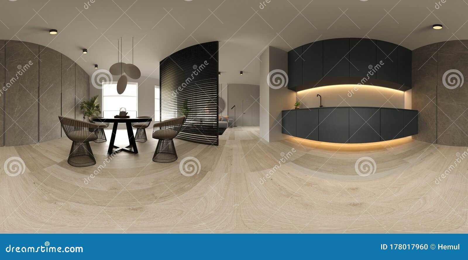 Minimalist Interior of Modern Living Room 3D Rendering Stock ...