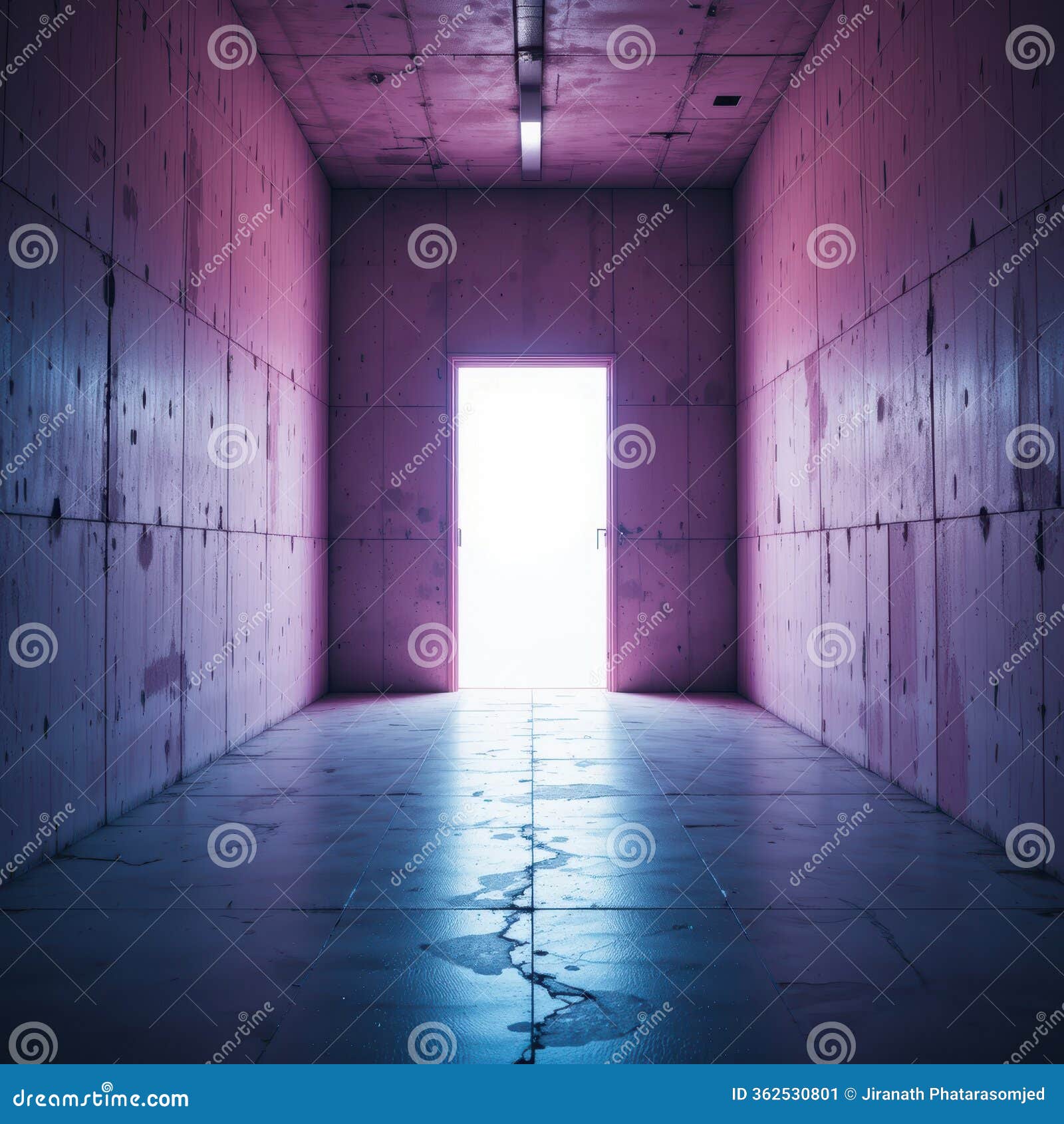 Minimalist Interior with Pink Walls and Bright Light Emerging from an ...