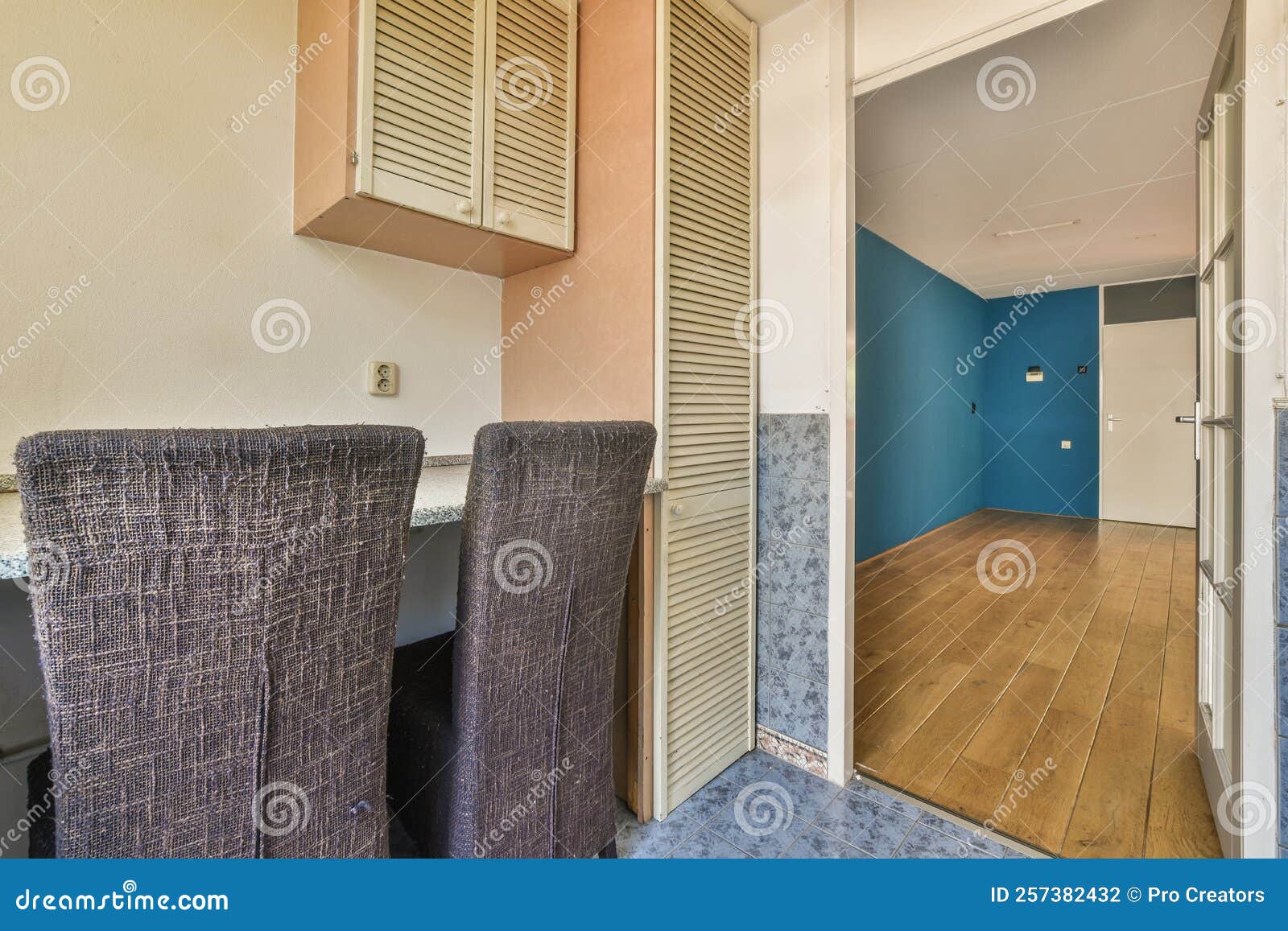 Spacious Study Room with Table and Cupboard Stock Photo - Image of ...