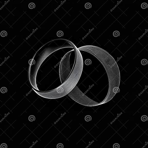 Minimalist Intersecting Circles on Black Background Representing ...
