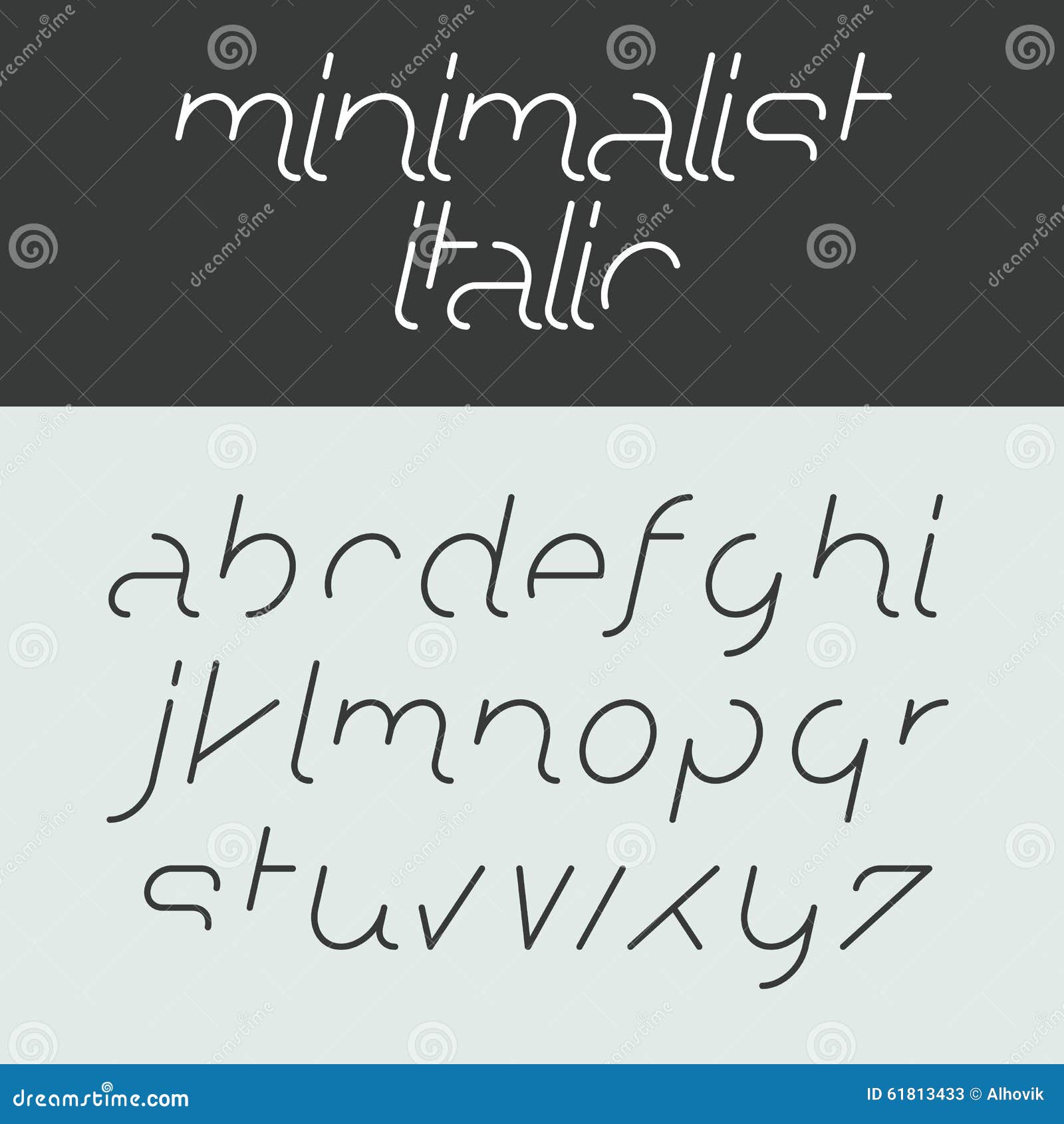 Minimalist italic alphabet stock vector. Illustration of line - 61813433